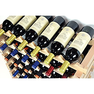 sfDisplay.com,LLC. Modular Wine Rack Beechwood 48-144 Bottle Capacity 12 Bottles Across up to 12 Rows Newest Improved Model (144 Bottles - 12 Rows)
