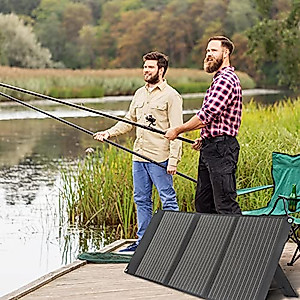 PIWAYPI 100W Portable Solar Panel, Foldable Solar Charger Kit with QC 3.0 USB Ports, 22% High Efficiency, Compatible with Jackery/EF/Anker Power Station for RV, Camping, Blackout