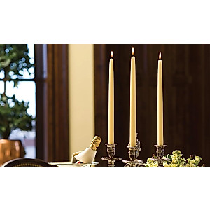 HAVLULAND Taper Candles 12 Pack, Dripless Taper Candle, Premium Classic Unscented, 10 Inch Dinner Candles Set, Long Burning Time 10 Hrs, Paraffin Wax, Ideal for Church, & Home Decor (Ivory, 12 Count)