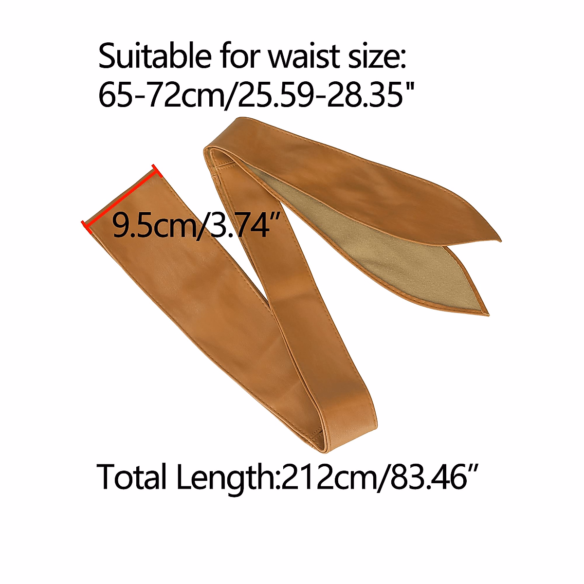 Allegra K Womens Wrap Around Obi Belts Wide Waist Band Belt for Dresses 65-72cm/25.59-28.35" Camel