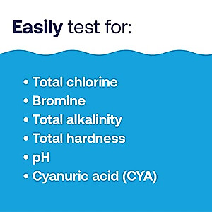 HTH Pool Care 6-Way Test Kit, Swimming Pool Water Chemical Tester, 100 Tests