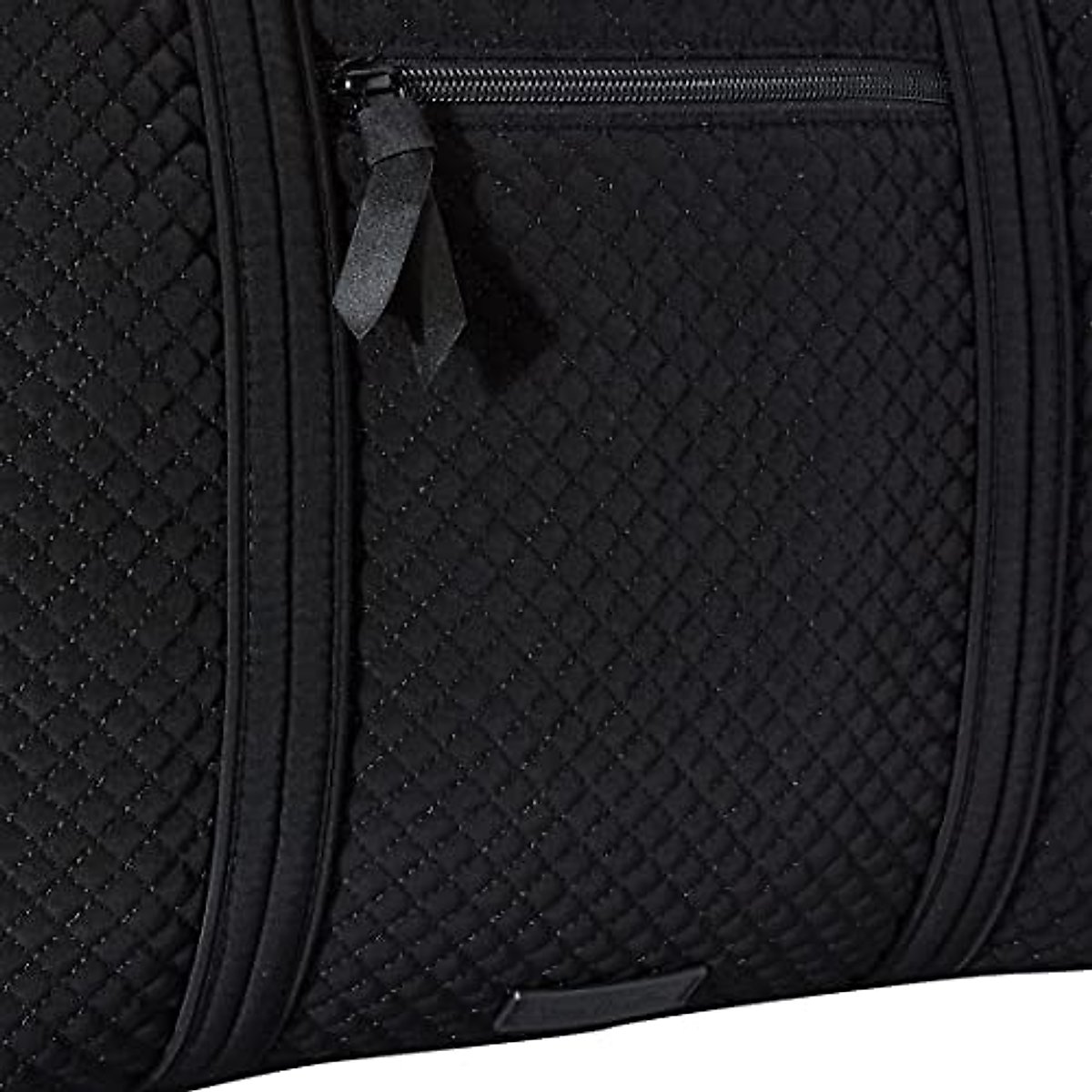 Vera Bradley womens Microfiber Deluxe Vera Tote Handbag, Black, One Size US