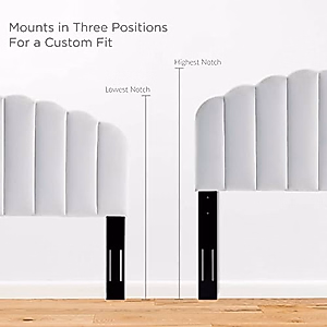 Modway Veronique Channel Tufted Performance Velvet Upholstered California King Headboard in White, King King