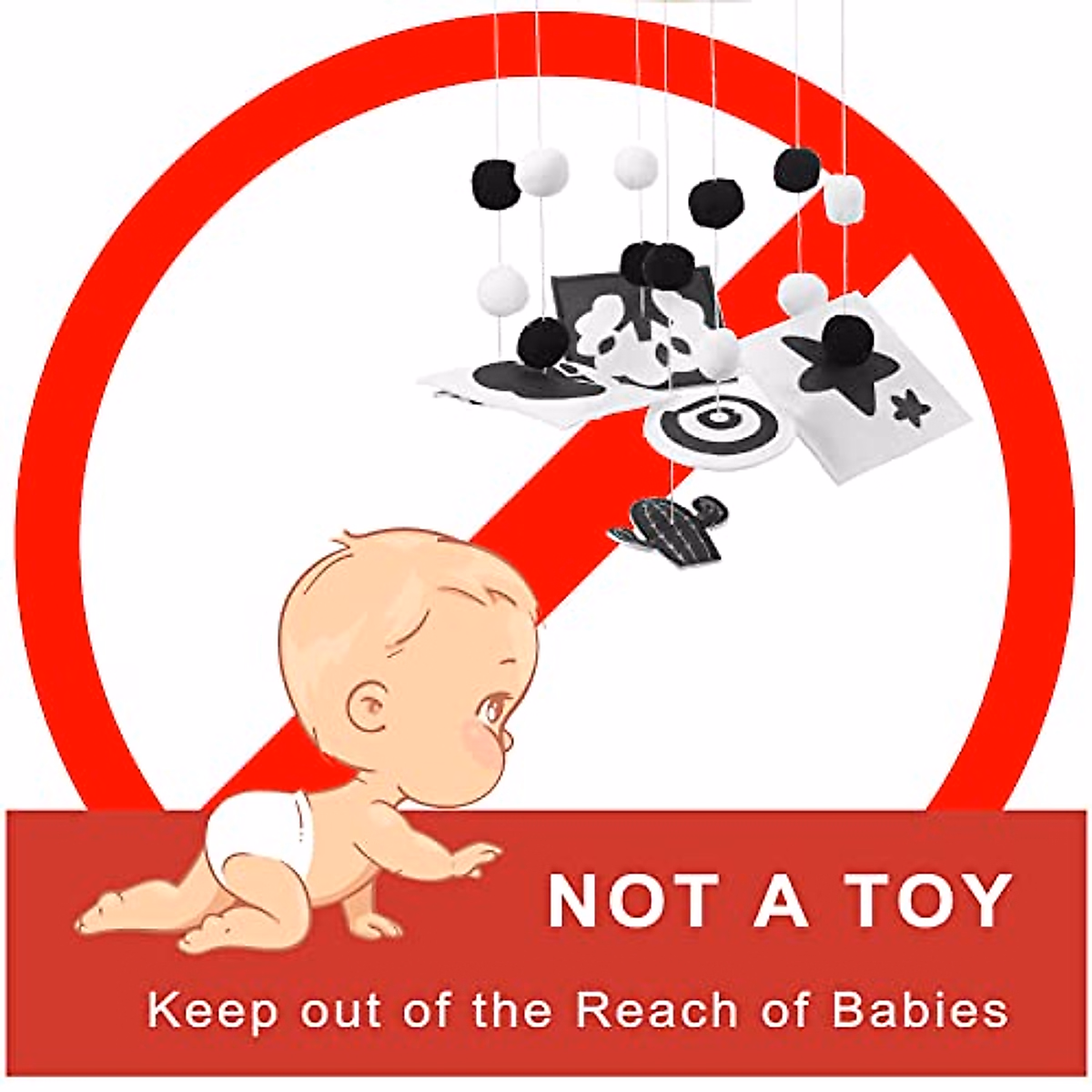 Black and White Mobile for Baby Nursery Crib Baby Mobile Baby Handmade Mobiles Decor for Baby Shower Gifts Baby Cribs Ceiling Hanging Decorations 2 Styles