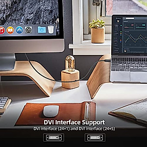 FEMORO USB C to DVI Cable 3 Feet, USB-C (Thunderbolt 3 Compatible) to DVI Cable [Support DVI 4K, 24K Gold Plated, Braided] Compatible for MacBook Pro 2016-2020, Surface Book 2, Dell XPS 13/15, Galaxy