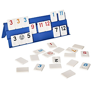 Point Games Classic Rummy Cube Game Full Size, with 3 Tier Foldable Racks and Tiles, in a Super Durable Canvas Travel Bag