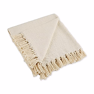 DII Global, Fields of Diamond Woven Throw, 50x60, Natural