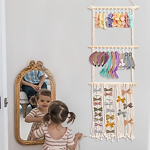 Svepndic Headband Holder Hair Bows Organizer for Girls,Boho Headband Holder for Girls Hair Bows,Hanging Storage Organizer Newborn