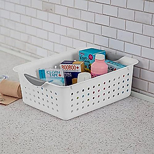 Sterilite 16248006 Medium Ultra Plastic Storage Organizer Basket White (54 Pack)