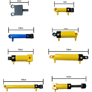 Goshfun 19Pcs 10-Kinds MOC Pneumatic Parts Bricks with Air Pump Push Rod Switch Piston Air Pipe, Building Blocks Toy Set , Random Color of Air Pipe