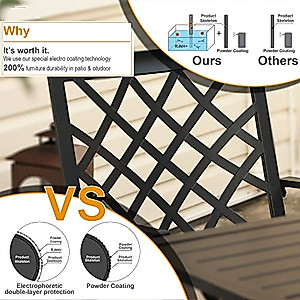 PHI VILLA Swivel Patio Chairs Set of 4 Outdoor Dining Rocker Chair Support 300 lbs for Garden Backyard Bistro Furniture Set with Cushion