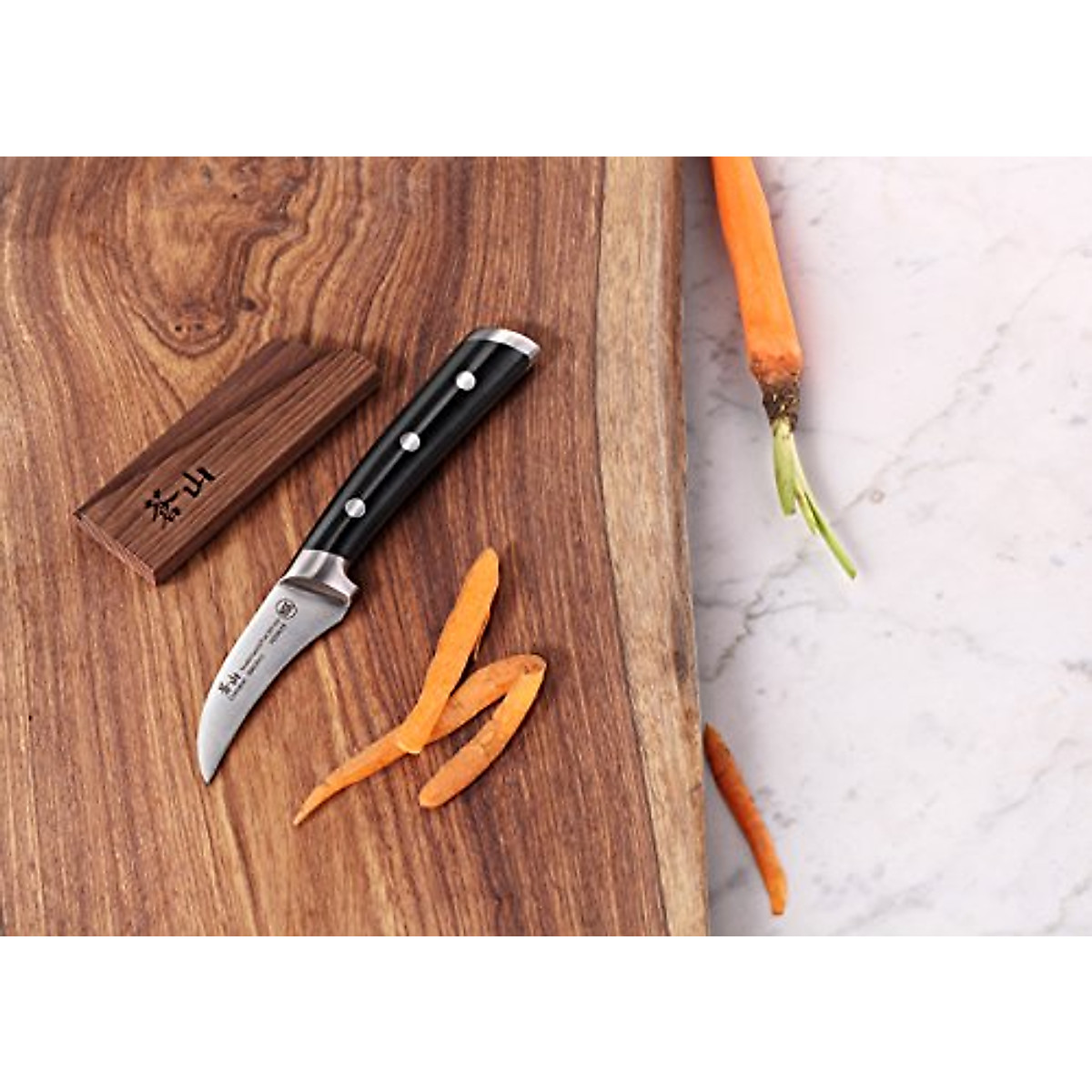 Cangshan TS Series 1020625 Swedish 14C28N Steel Forged 2.75-Inch Peeling Knife and Wood Sheath Set