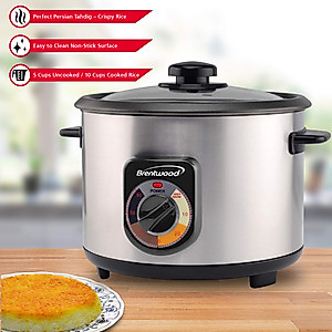 Brentwood TS-1210S Electric Rice Cooker, standard, Metallic