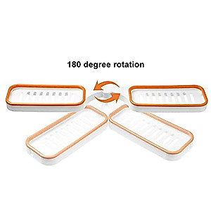 Bathroom Corner Punch-Free Rack, bathroom shampoo holder with Suction Cup shower storage suction cup bathroom corner punch-free rack,180 Degree Rotating,Strong Load-Bearing, Drain Hole Design (Orange)
