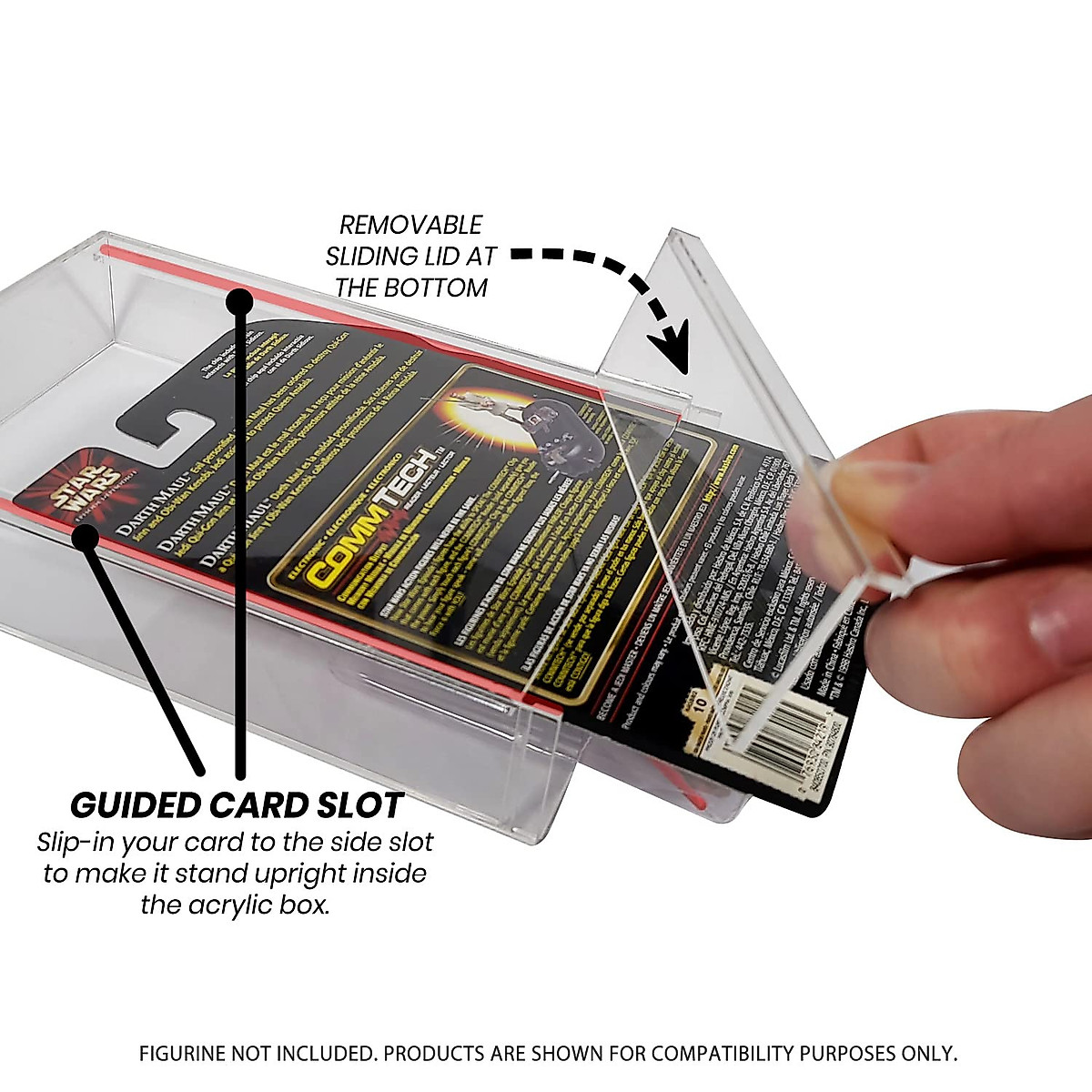 EVORETRO Action Figure Display Case Protector Compatible with Star Wars, Marvel Legends, GI-Joe 3.75 in Carded Action Figures, Anti-UV Thick Durable Clear Acrylic Box, Lasts for Years to Come - 2 Pack