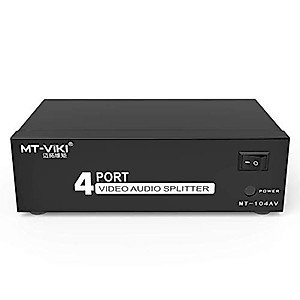 MT-VIKI 4 Way 3 RCA Splitter Composite Video Audio Distribution (1 in 4 Out)