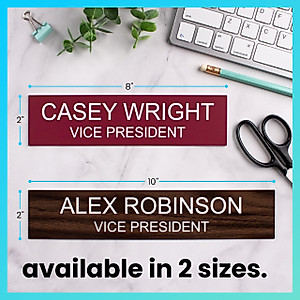 2" x 8" Custom Engraved Name Plate with Square Corners