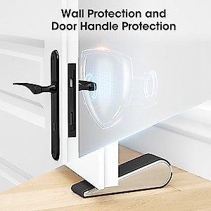 Rosoenvi Door Stoppers, Door Stop for Bottom of Door, Heavy Duty Door Stopper, Doorstops Wedge Holder on Carpet Concrete Tile Linoleum and Wood for Home, Office, Classroom and Hotel, 2 Pack, Black