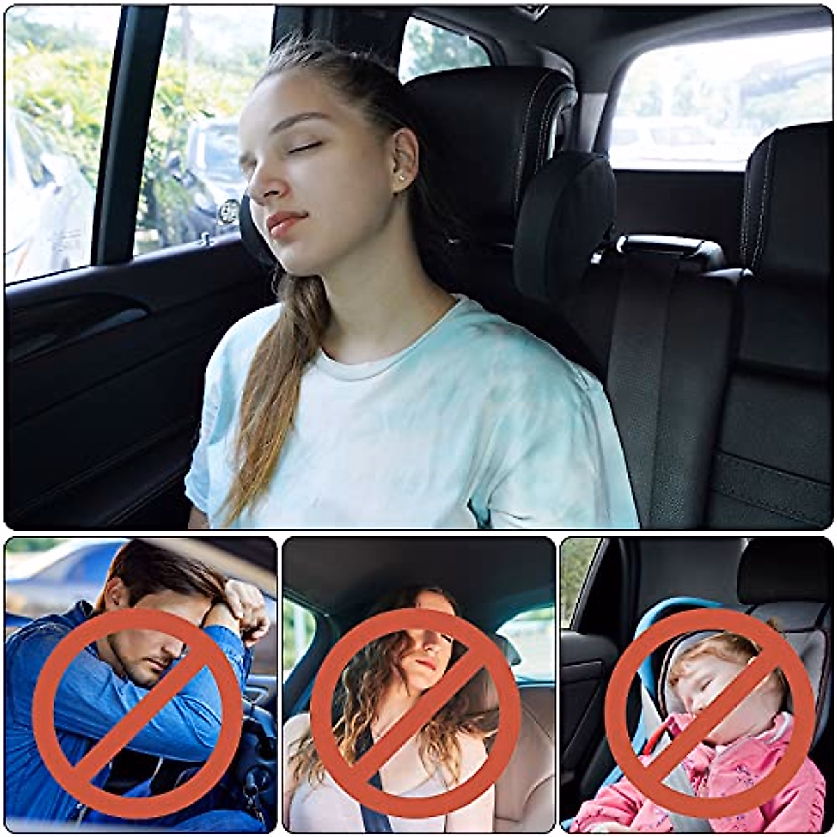 cxyhzq car seat headrest Pillow,Road pal headrest,Left and The Right 3 Levels Adjustable, U haped car leeping Pillow for Kids (Beige)