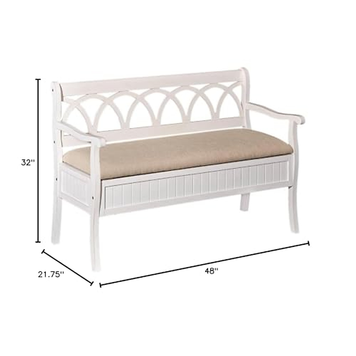 Powell Furniture Elliana Bench, White