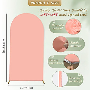 Spandex Fitted Arch Backdrop Cover Chiara Arch Cover Backdrop Fabric,2-Sided Wedding Arch Cover for Wedding Ceremony Birthday Party Baby Shower Banquet Decoration(Dusty Rose, 3.3 x 6.6 ft)