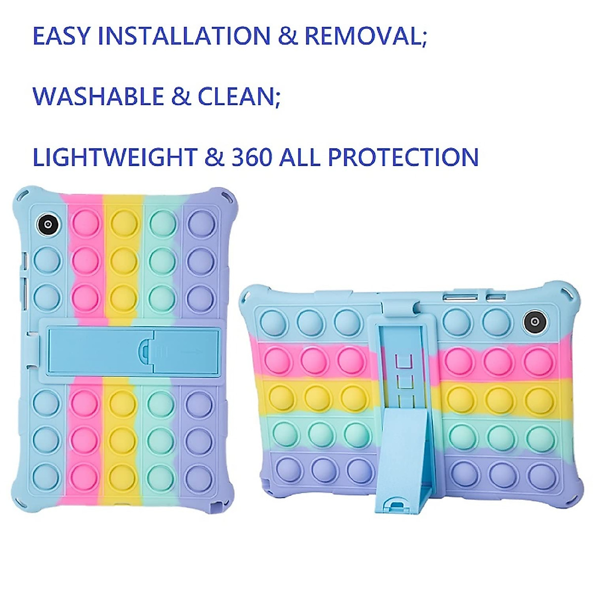 Galaxy Tab A8 Case for Kids Girls Boys, Tablet A8 Case 10.5-inch, UFAINEI Cute Silicone Cases for Samsung Tab A8 with Pencil Holder Kickstand&Detachable Shoulder Strap(SM-X200/SM-X205/SM-X207)