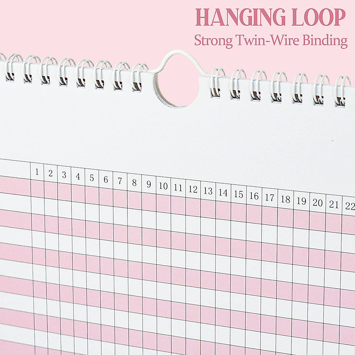 Habit Tracker Journal - Habit Tracker Calendar & Goal Tracker with Spiral Binding–Undated Weekly and Monthly Habit Tracker Planner to Boost Productivity with Habits Goals, 12Months, 8.5"x11” Pink
