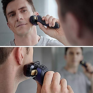 Panasonic ES-LV67-A803 Wet and Dry Shaver, 5 Shaving Heads with Linear Motor, Including Hair Trimmer, Navy Blue
