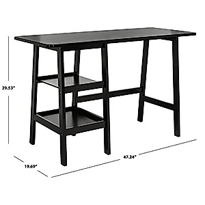 Safavieh Home Collection Sofara 2-Shelf Office Living Room Bedroom Study Foyer Writing Desk DSK1403A, 0, Matte/Black