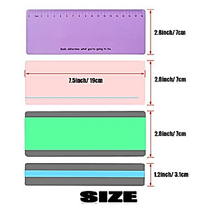 Allazone 27 PCS Reading Guide Highlight Strips 4 Style Highlight Strips Colored Overlay Highlight Bookmarks Help with Dyslexia for Children, Teacher Teaching