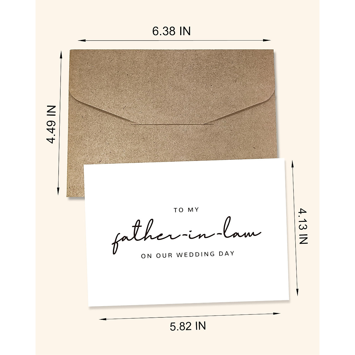 Set of 2 Parents In Law Wedding Day Card, Parents In Law Of The Bride/Groom Gifts, To My Father In Law On Our Wedding Day, To My Mother In Law On Our Wedding Day. （Father/Mother-in-Law B）