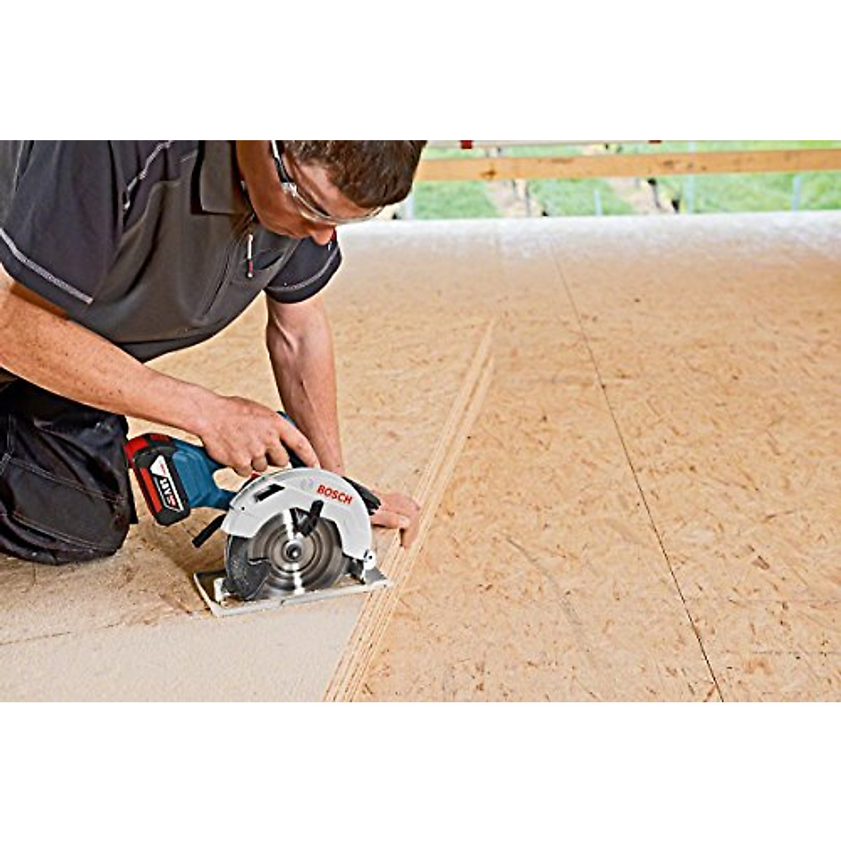Bosch Professional 18V System GKS 18V-57 Cordless Circular Saw (Saw Blade Diameter: 165 mm, Cutting Depth: 57 mm, excluding Batteries and Charger, in Carton)