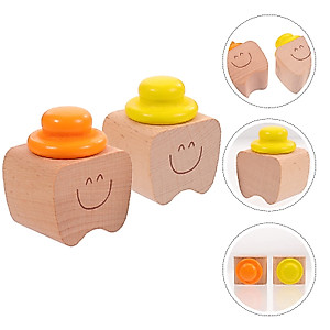 2pcs Baby Tooth Box Keepsake Cartoon Wooden Tooth Storage Saver Box for Lost Teeth Children Newborn Baby Birthday Shower