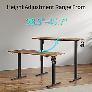 Agilestic Electric Standing Desk, 48 x 24 Inches Height Adjustable Desk, Sit Stand up Desk for Work Office Home, Ergonomic Rising Computer Table with Memory Preset, Rustic Brown