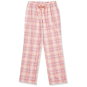 Amazon Essentials Women's Flannel Pajama Sleep Pant - Discontinued Colors, Light Pink Peach Plaid, 5X