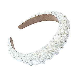 FEDANS Pearl Headbands for Women Bulky Fashion Head Band Design Bridal Elegant Wedding Headwear Wide Hairbands For Girl
