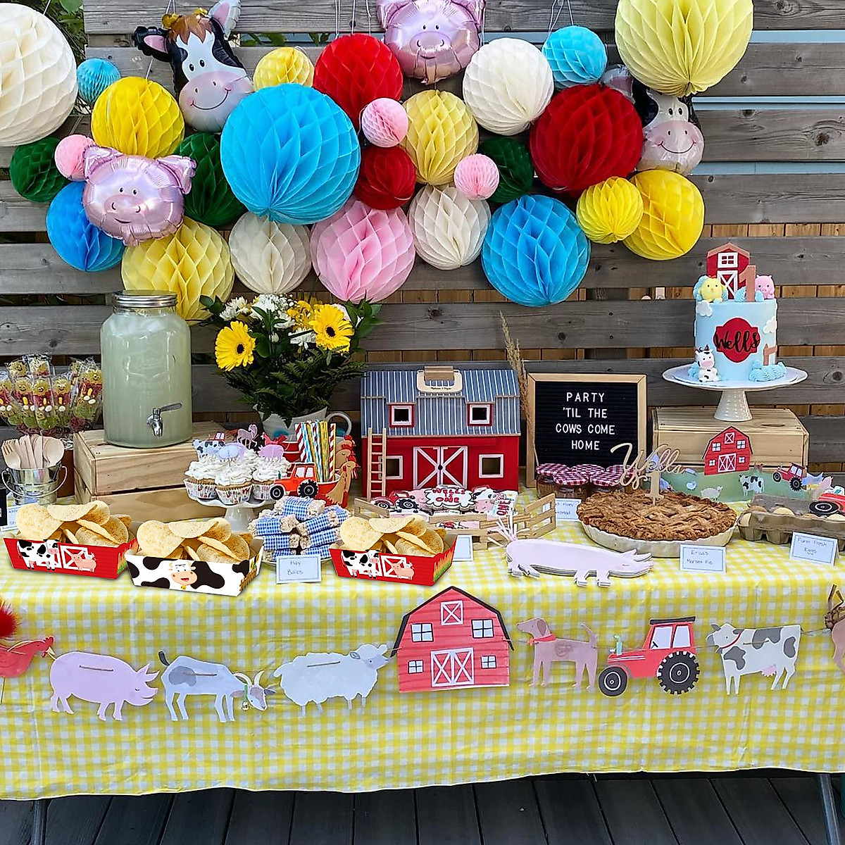 Caoekego 24 Pcs Farm Animal Snack Bowl Party Supplies，Farm Food Trays for Farm Birthday Party barn bash Party Decorations