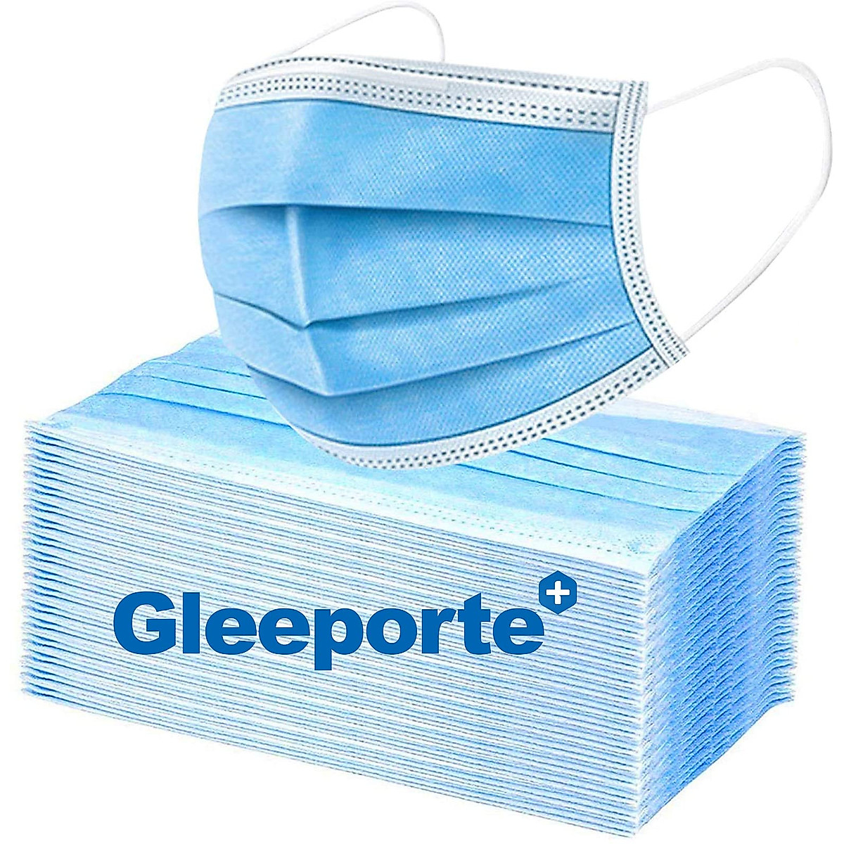 [250 Masks] Disposable Face Mask, 3-Ply Adult Masks, Single Use Facial Cover with Elastic Earloops For Home, Office, School, and Outdoors