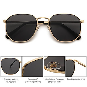 SOJOS Square Aviator Sunglasses for Men Women Classic Trendy Vintage Retro Style