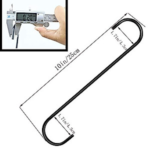 DINGEE 8 Pack Extra Large 10 inch S Hooks for Hanging,S Shaped Hook Heavy Duty,Black Long S Hooks for Hanging Plant,Basket,Tree Branch,Closet,Garden,Pergola,Indoor Outdoor Uses