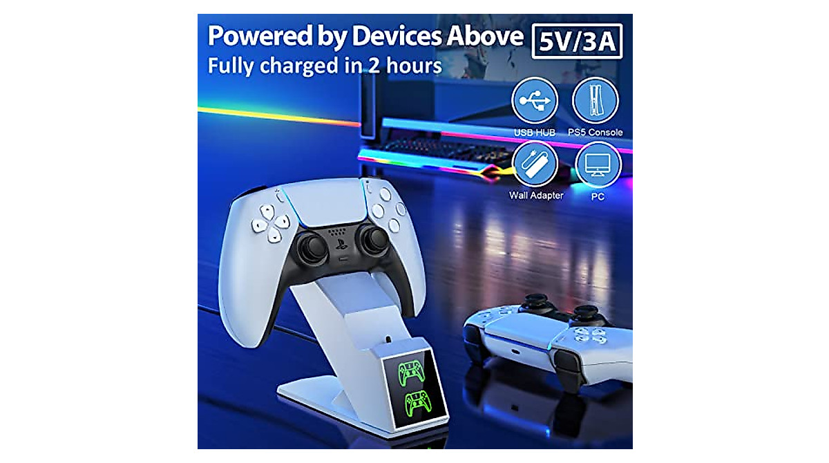 OIVO PS5 Controller Charger Station Fast Charging for DualSense Controllers