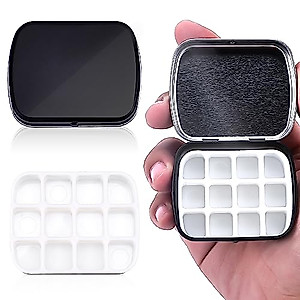 Ouligay Empty Watercolor Palette Metal Mini Empty Watercolor Tin with Lid Portable Paint Palette Travel Watercolor Tray Palette Small Painting Tray Palette Containers for Plein Air Painting