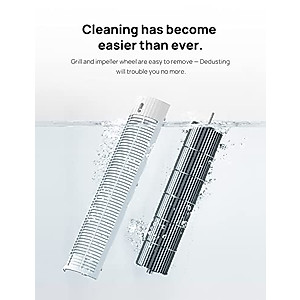 Dreo Nomad One Tower Fan with Remote, 24ft/s Velocity Quiet Cooling Fan, 90° Oscillating 4 Speeds, Modes, 8H Timer, Bladeless Standing Floor Fans, White, 36inch