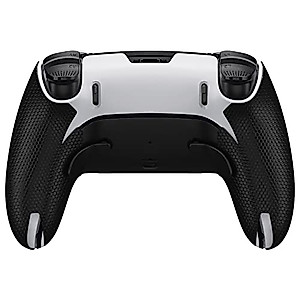 PlayVital Anti-Skid Sweat-Absorbent Controller Grip for ps5 Edge Wireless Controller, Professional Textured Soft PU Handle Grips Anti Sweat Protector for ps5 Edge Controller - Black