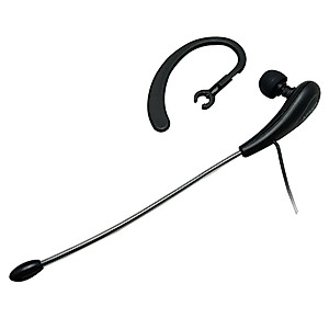ALTEAM Wired Mono Single Headset One Hook Design Earphone Earbud with Bendable Boom Arm Mic, Adjustable Ear Angle and Earhook Length, 15mm Driver, 3.5mm TRRS Plug for Smart Mobile Cellphone Tablet PC