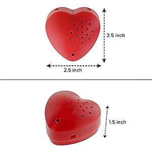 2 Pack, Inventiv 30 Second Voice Sound Recorder Module for Plush Toy, Stuffed Teddy Bear Animal Recordable Heart, Record Custom Messages (Red)