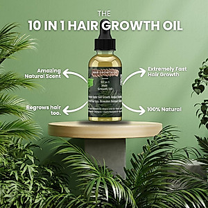 (2-Pack) 10 in 1 Hair Growth Oil (2 Oz) | Formulated With African Chebe Powder For Extreme Hair Growth, 2 Fl Oz (Pack of 1), 2.0 ounces