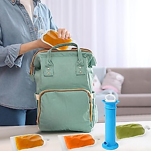 BABORUI Reusable Baby Food Pouches Filler Kit, Portable Baby Food Pouches Refillable Kit for Applesauce Yogurt Smoothie, Baby Food Maker with 4pcs Reusable Pouches for Toddlers Baby