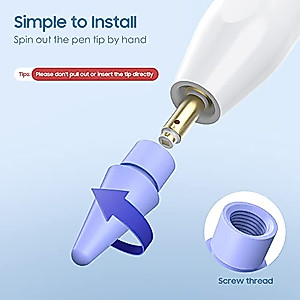 TiMOVO 5 Pack Tips for Apple Pencil 1st/2nd Generation, No Wear Out Precise Control Apple Pencil Replacement Tips Nibs iPencil Tips for iPad Pro/Air/Mini Pencil, (Black/Red/Pink/Yellow/Purple)