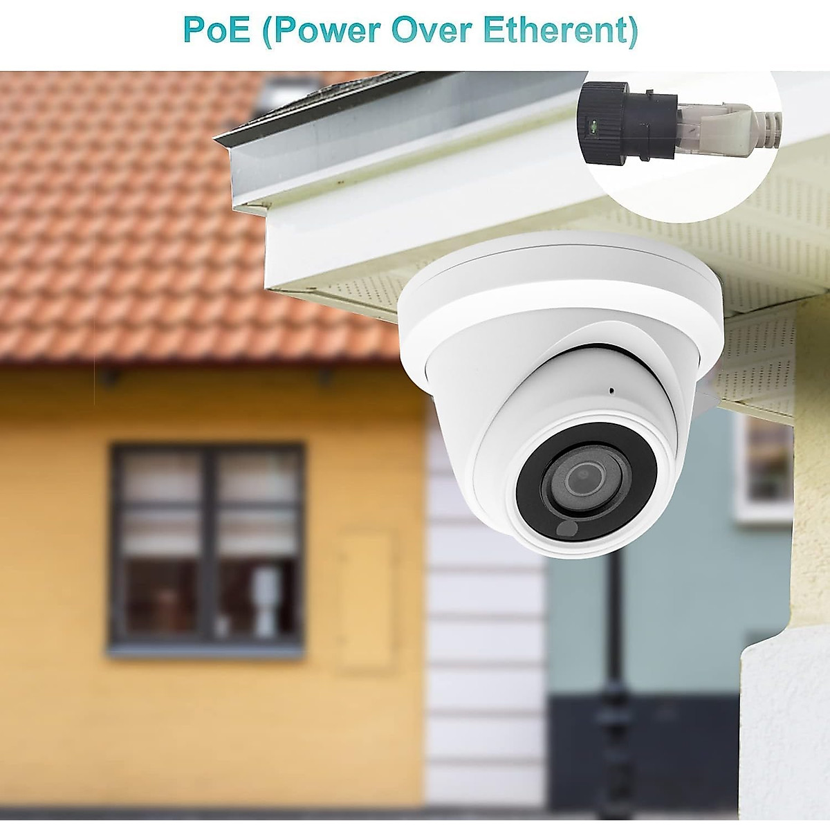 Real HD 4MP PoE IP Turret Dome Camera, 2.8mm Wide Angle, H.265, Support Firmware Upgrade, ONLY Compatible with Hik Vision NVR, NDAA Compliant